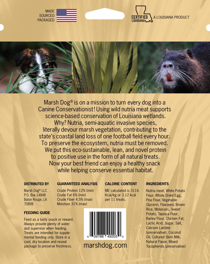 Marsh Dog: Wild Nutria Brown Rice & Sweet Potato Recipe | Soft Dog Treats - Chasing our Tails